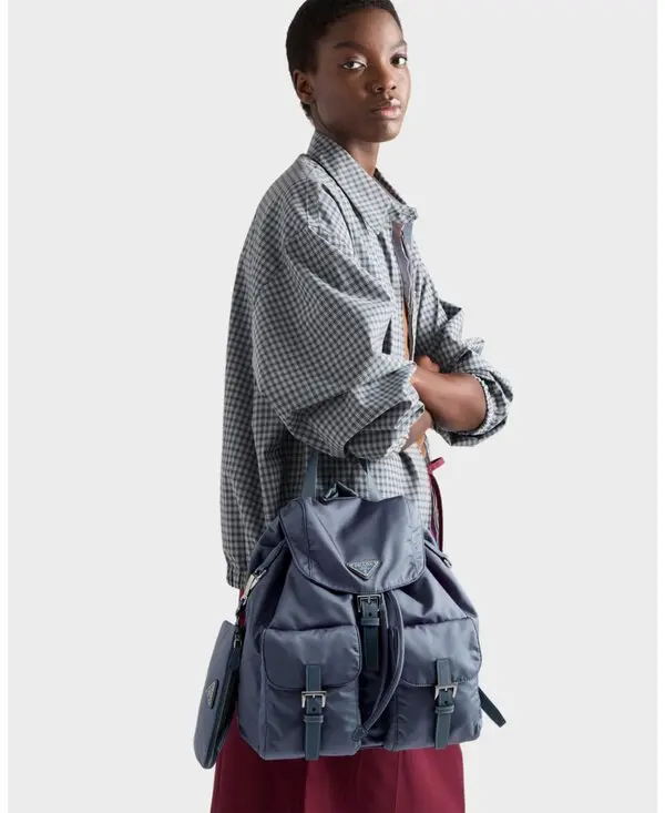 Prada Medium Re-nylon Backpack - Blue