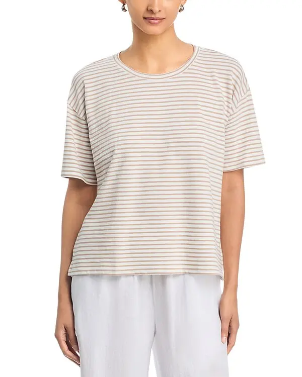 Eileen Fisher Crewneck Boxy Top - Wheat