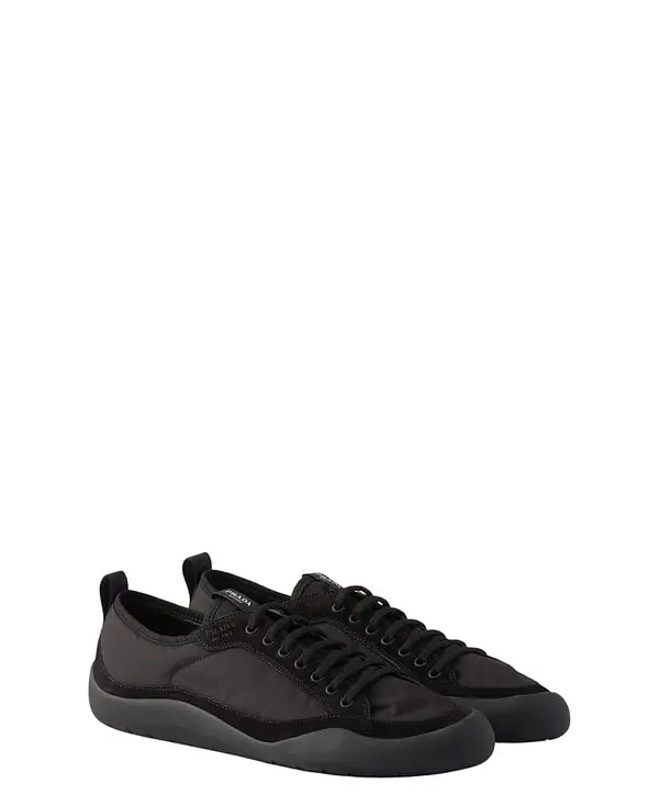 Prada Speedrock Re-nylon And Suede Sneakers - Black