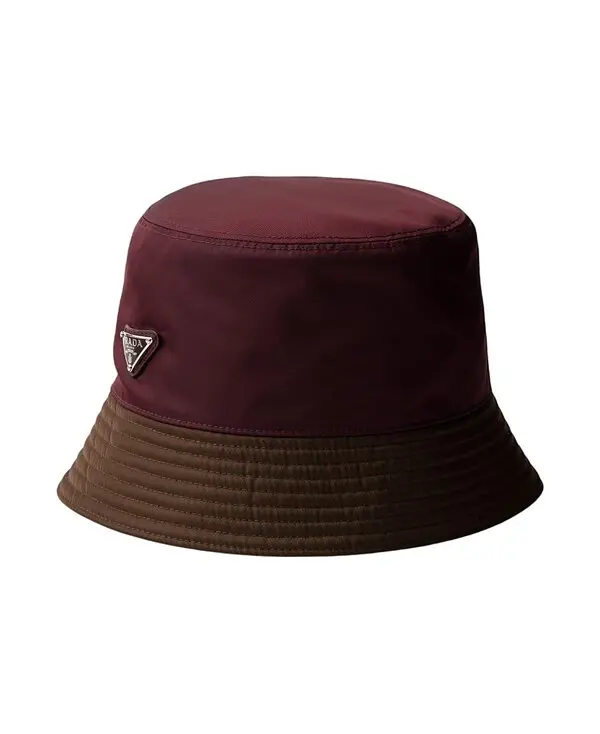 Prada Re-nylon Two-tone Bucket Hat - Burgundy