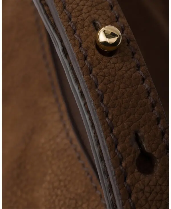 Prada Arque Small Nubuck Leather Bag - Brown