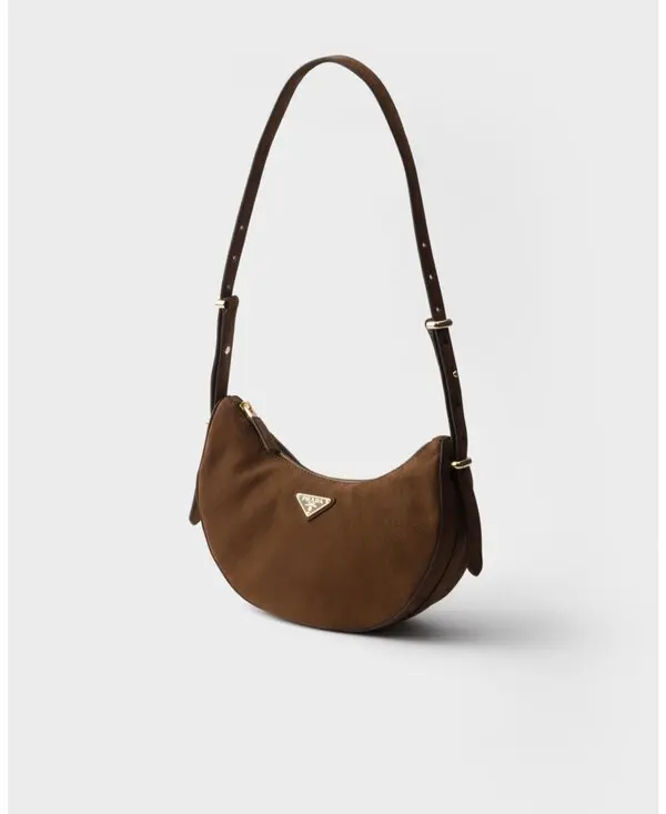 Prada Arque Small Nubuck Leather Bag - Brown