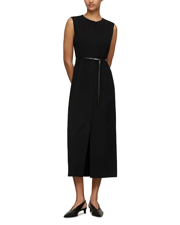 Lafayette 148 New York Sleeveless Midi Dress With Belt