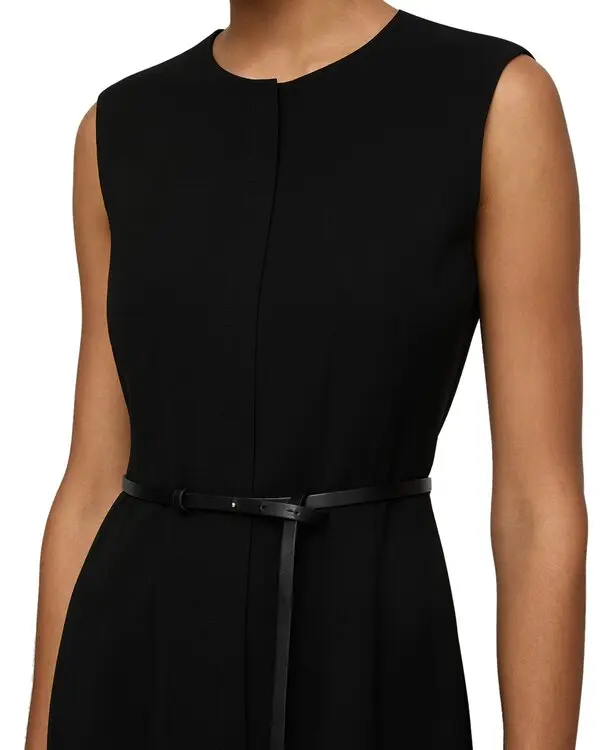 Lafayette 148 New York Sleeveless Midi Dress With Belt