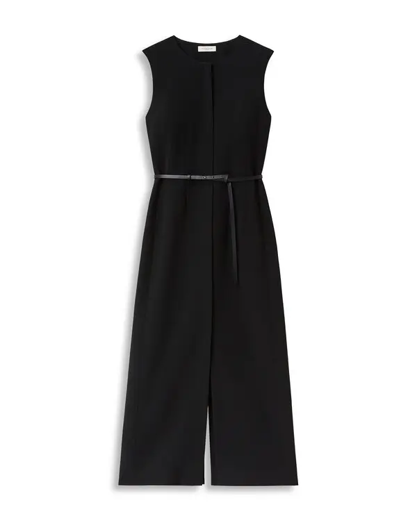 Lafayette 148 New York Sleeveless Midi Dress With Belt