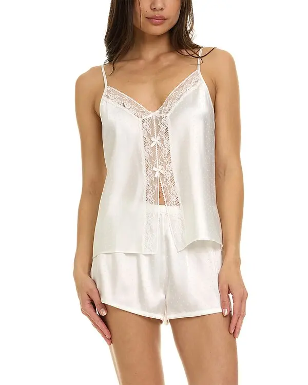 Flora Nikrooz Tiana Jacquard Camisole & Shorts Pajama Set - Ivory
