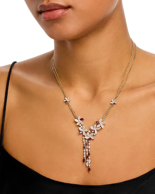 Bloomingdale'S Ruby And Diamond Necklace In 14k Yellow