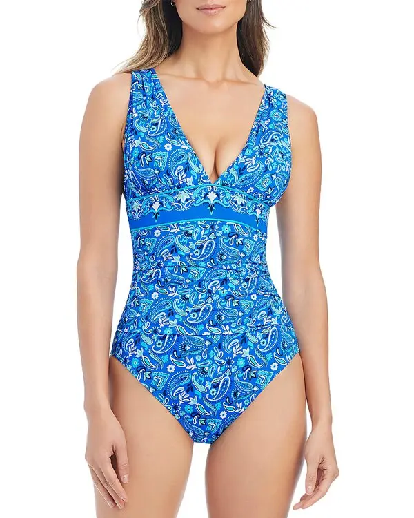 BLEU BY ROD BEATTIE Banded One Piece Swimsuit - Bleu Depth