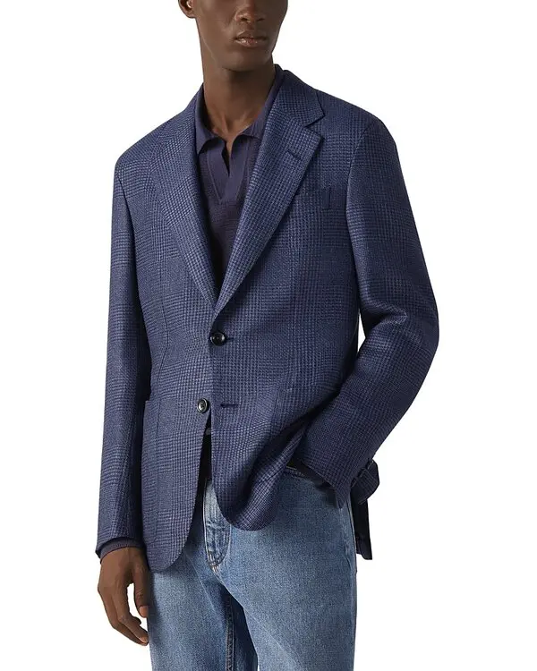 Zegna Cashmere, Silk, And Linen Jacket - Blue