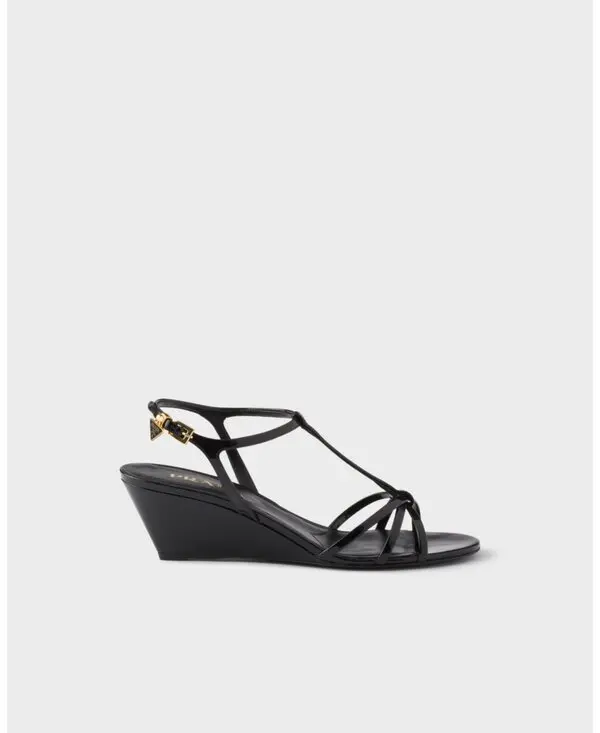 Prada Patent Leather Sandals - Black