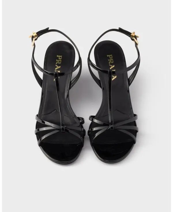 Prada Patent Leather Sandals - Black