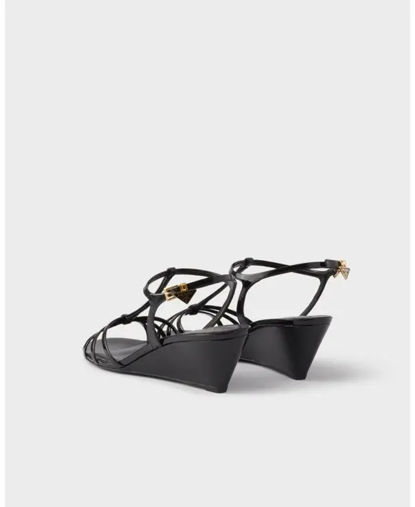 Prada Patent Leather Sandals - Black
