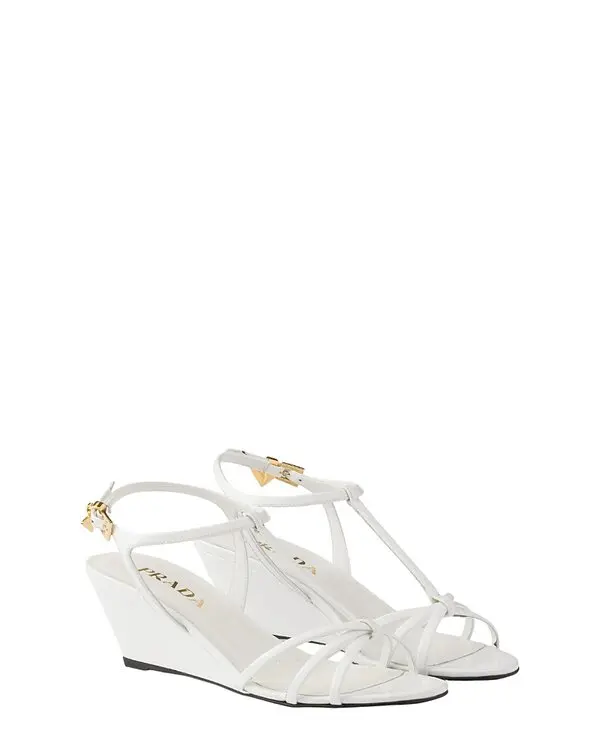 Prada Patent Leather Sandals - White