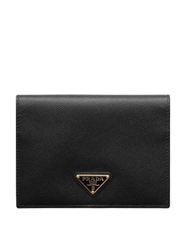 Prada Saffiano Leather Passport Holder - Black
