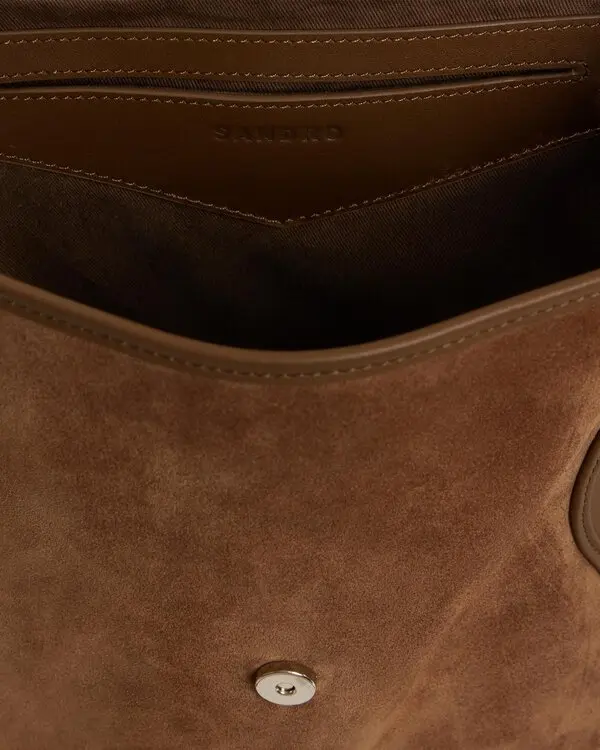 Sandro Le Claudia Fringed Leather & Suede Bag - Camel