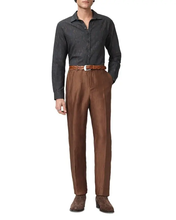 John Varvatos Bucks Linen Cotton Shirt - Deep Blue