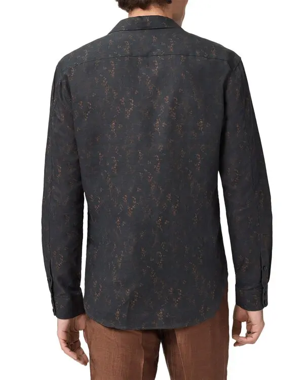 John Varvatos Bucks Linen Cotton Shirt - Deep Blue