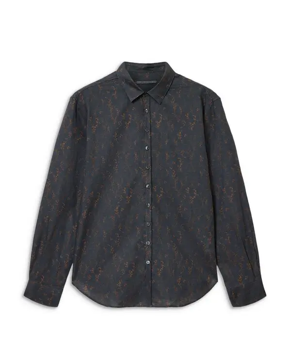John Varvatos Bucks Linen Cotton Shirt - Deep Blue