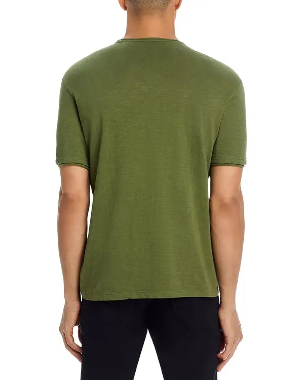 John Varvatos Miles Slub V-neck Tee - Light Olive
