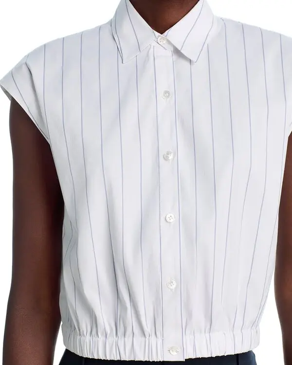 Theory Sleeveless Elastic Collared Shirt - Lavender Multi