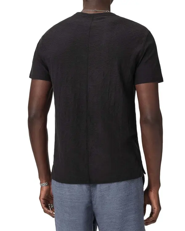 John Varvatos Rubin Crinkled Jacquard Short Sleeve Tee - Black