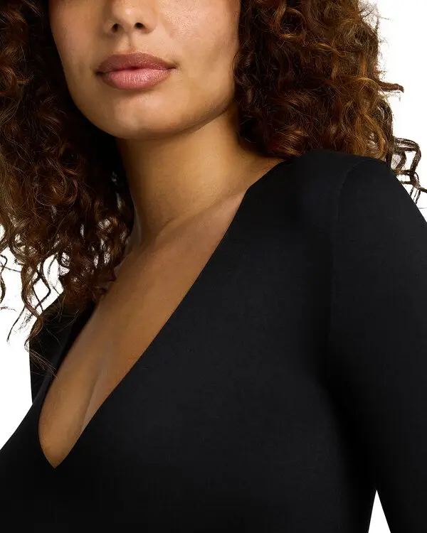 Commando Prima Ballet Deep V Bodysuit - Black
