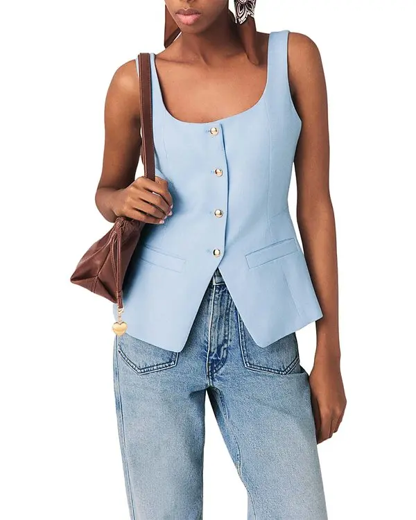 Maje Londibly Sleeveless Tailored Jacket