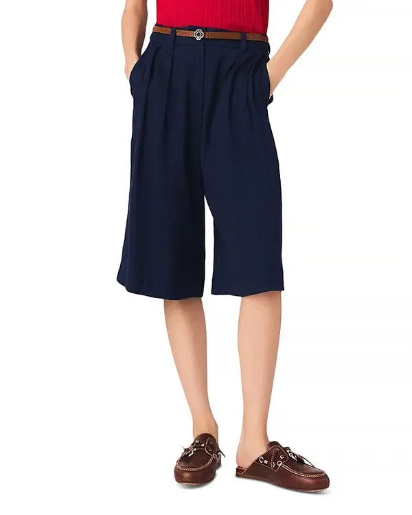 Maje Icailly Linen Blend Bermuda Shorts