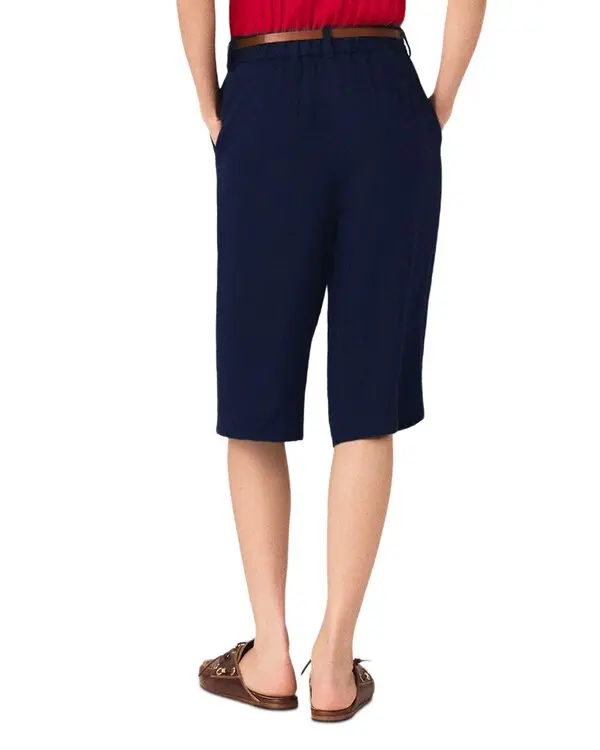 Maje Icailly Linen Blend Bermuda Shorts