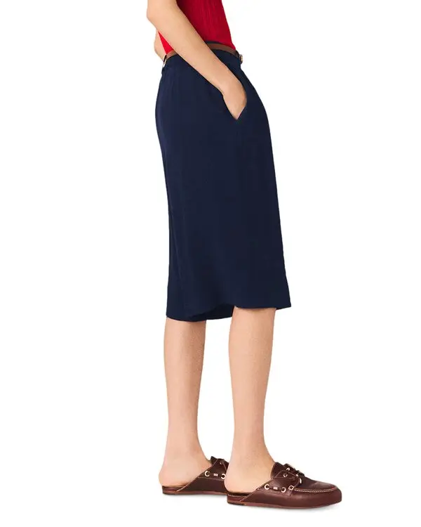 Maje Icailly Linen Blend Bermuda Shorts