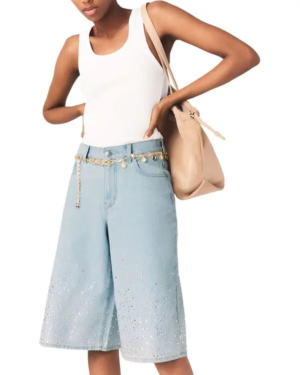 Maje Ipyros Rhinestone Bermuda Shorts