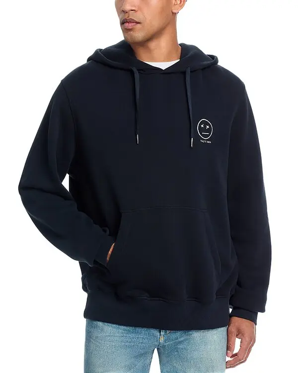 Rag & Bone Embroidered Drawstring Hoodie - Black