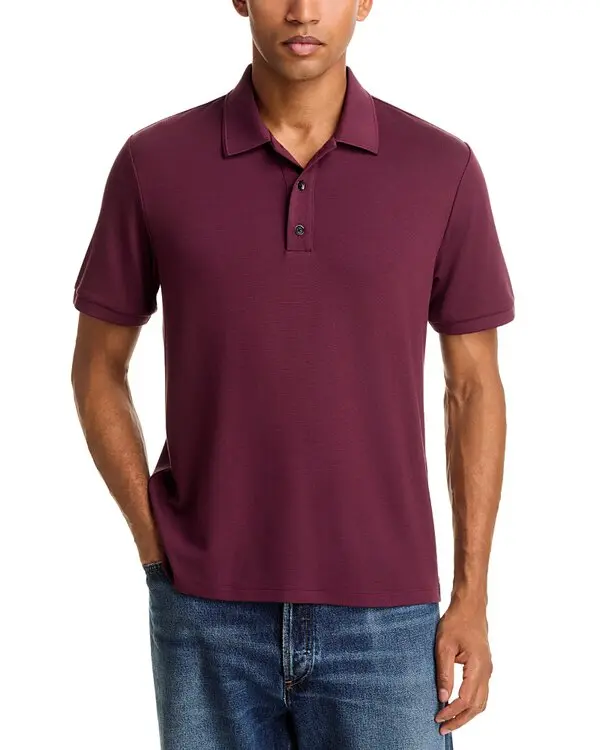 Rag & Bone Tech Pique Slim Polo Shirt - Dark Red