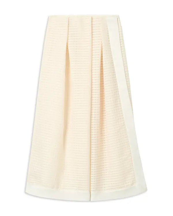 Emporio Armani Vichy 3d Jacquard Midi Skirt - Vanilla