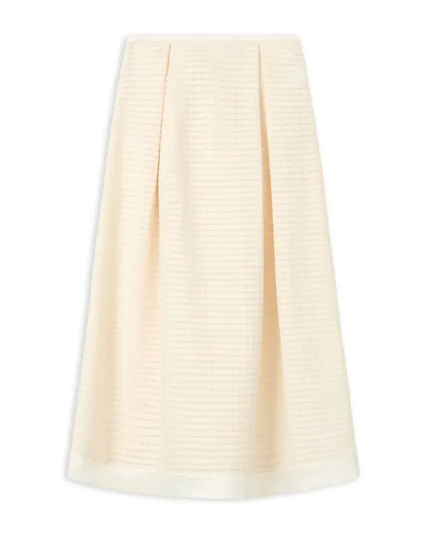 Emporio Armani Vichy 3d Jacquard Midi Skirt - Vanilla