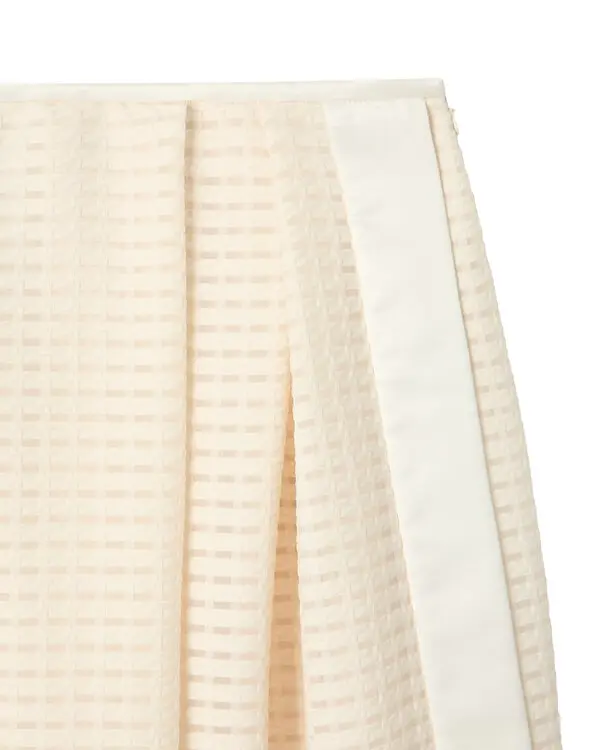Emporio Armani Vichy 3d Jacquard Midi Skirt - Vanilla
