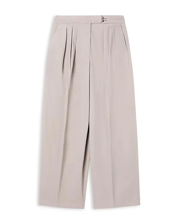 Emporio Armani Wide Leg Pleated Pants - Solid Light
