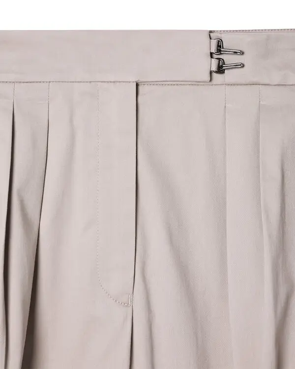 Emporio Armani Wide Leg Pleated Pants - Solid Light
