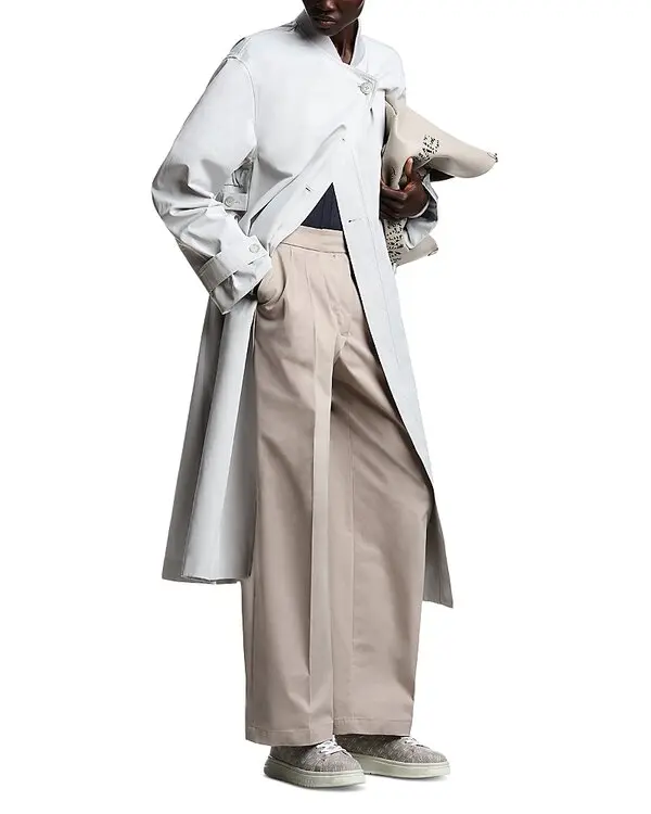 Emporio Armani Wide Leg Pleated Pants - Solid Light