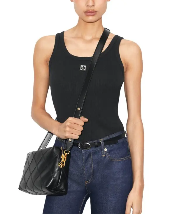 Tory Burch Fleming Soft Leather Crossbody - Black
