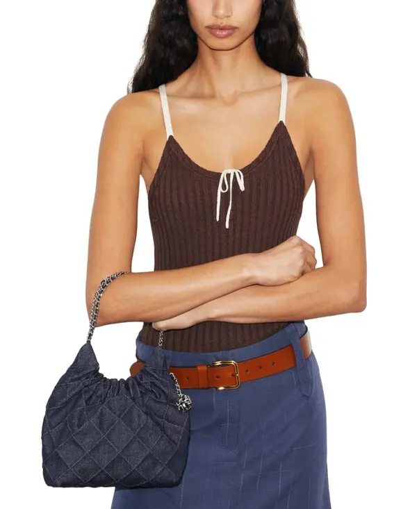 Tory Burch Fleming Mini Soft Denim Hobo Bag - Blue