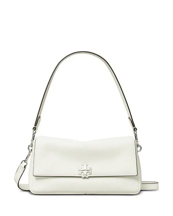 Tory Burch Charlie Small Leather Shoulder Bag - Bianco