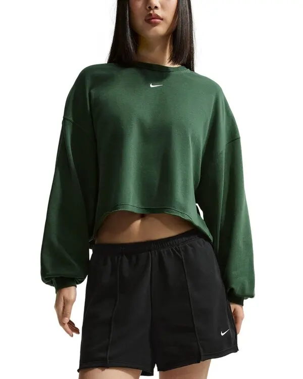 Nike Mid Rise French Terry Shorts - Black/sail