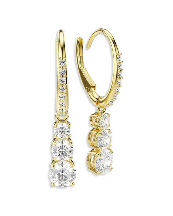 SWAROVSKI Stilla Attract Triple Crystal Charm Hoop Earrings - White