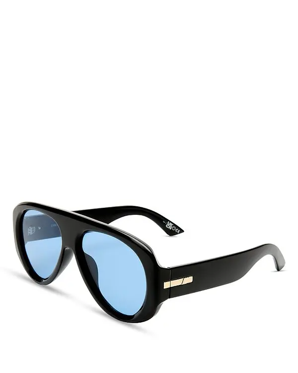 Le Specs Dream Boat Aviator Sunglasses, 57mm - Black