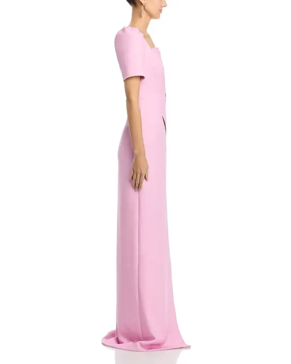 Rickie Freeman For Teri Jon Digital Floral Crepe Column Gown