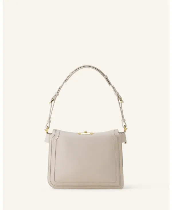 LANVIN Small Asymmetrical Leather Bag - Plaster