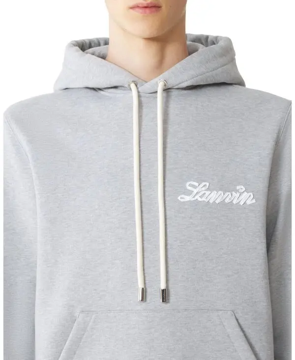 LANVIN Ribbon Logo Hoodie - Heather Grey
