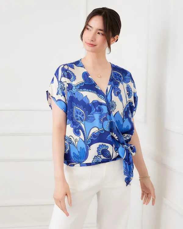 Karen Kane Blouson Wrap Tie Top