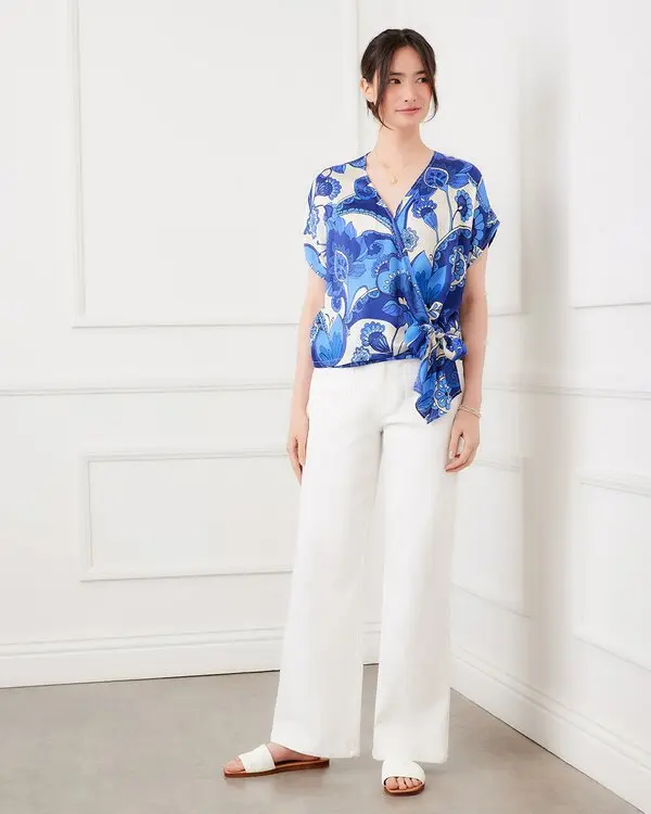 Karen Kane Blouson Wrap Tie Top